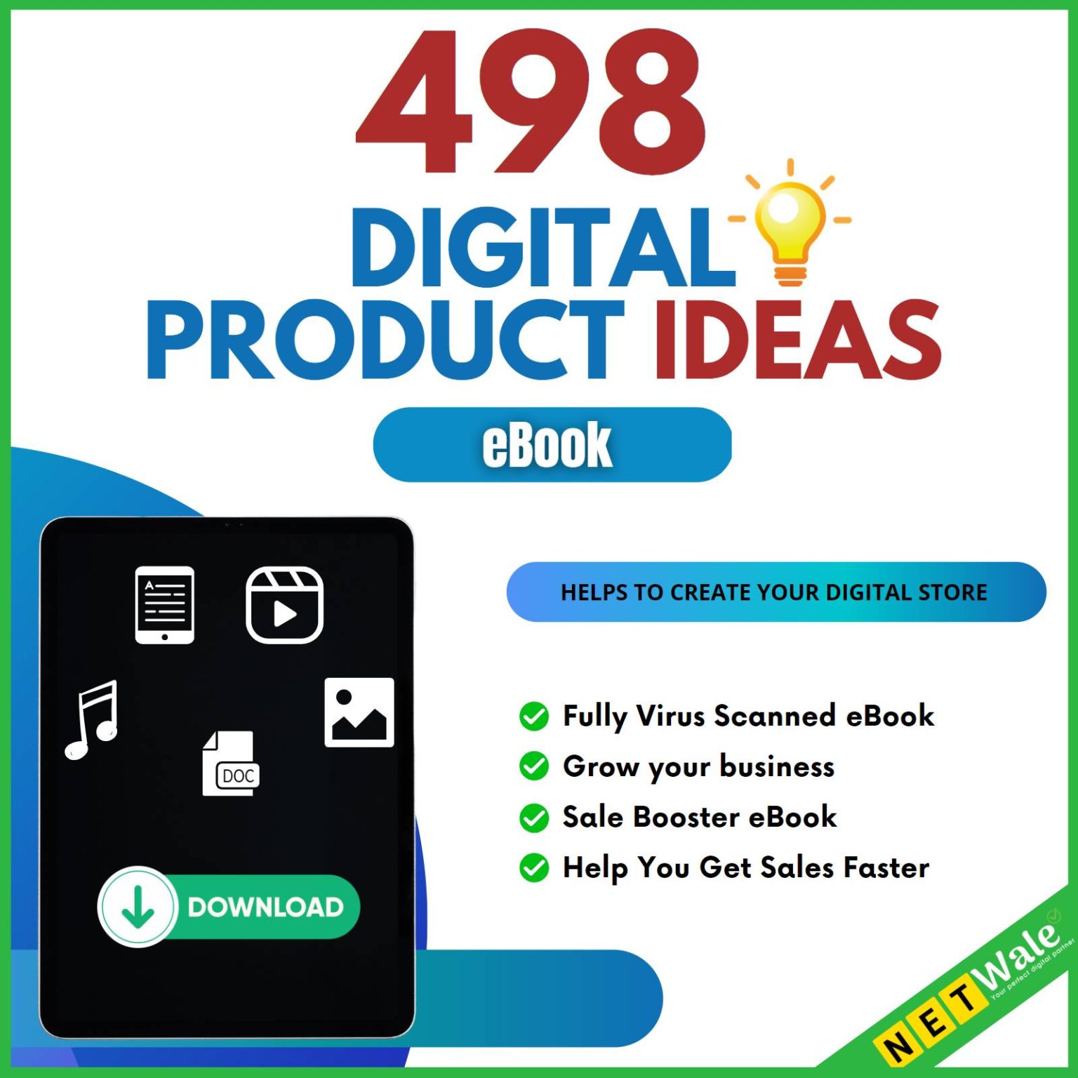 498 Digital Product Ideas eBook - Netwale.com