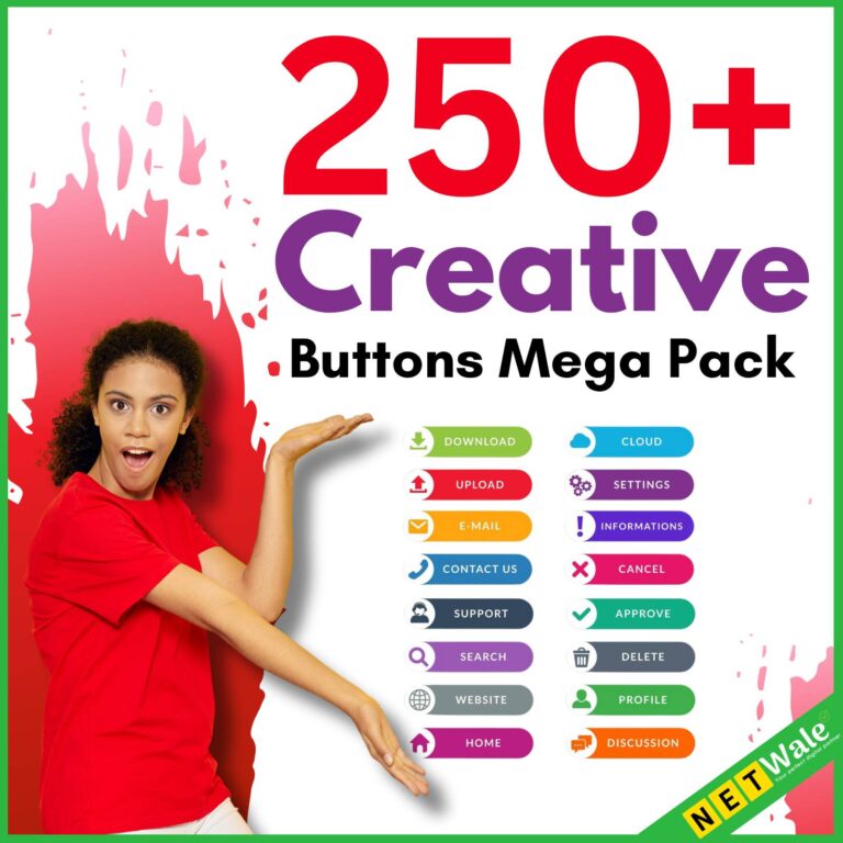 250+ Creative Buttons Mega Pack - Netwale.com