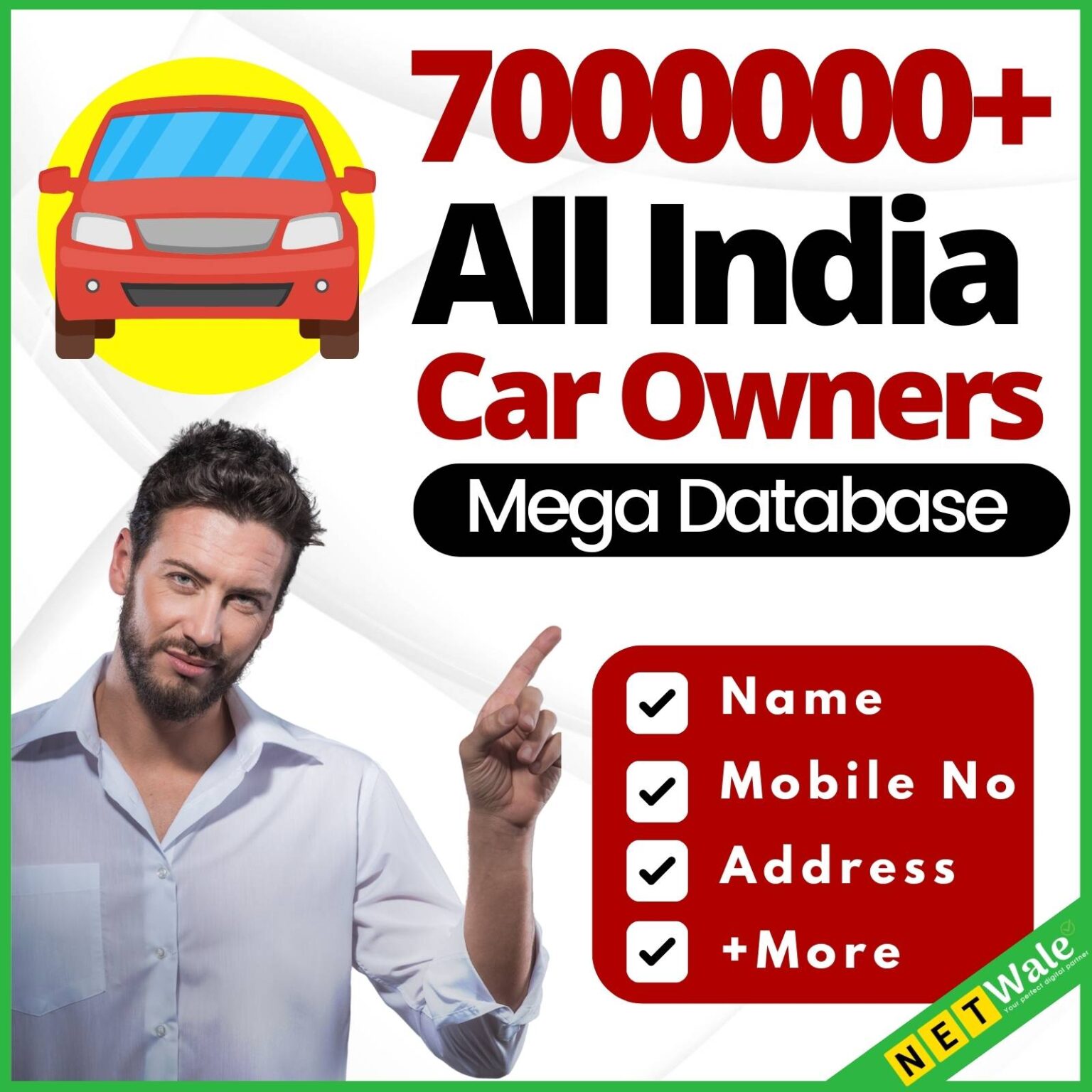 7000000+ All India Car Owners Mega Database - Netwale.com