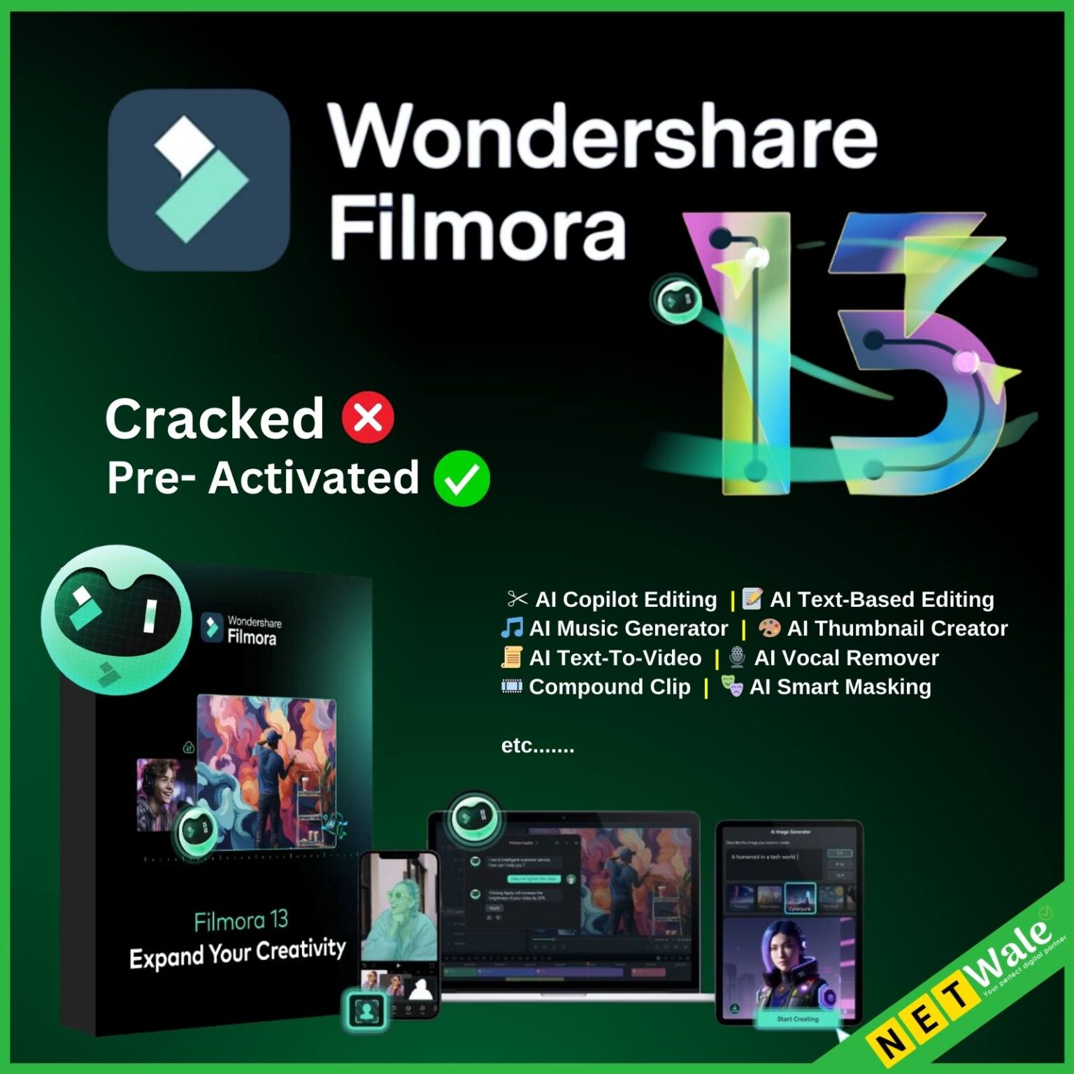 Wondershare Filmora 13 - Netwale.com
