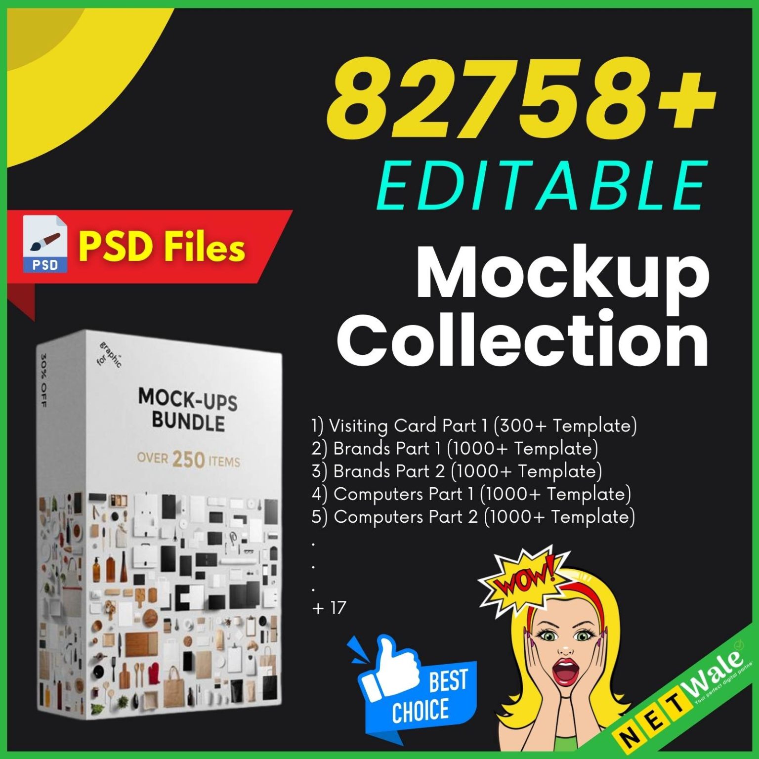 82758+ Editable Mockup Collection - Netwale.com