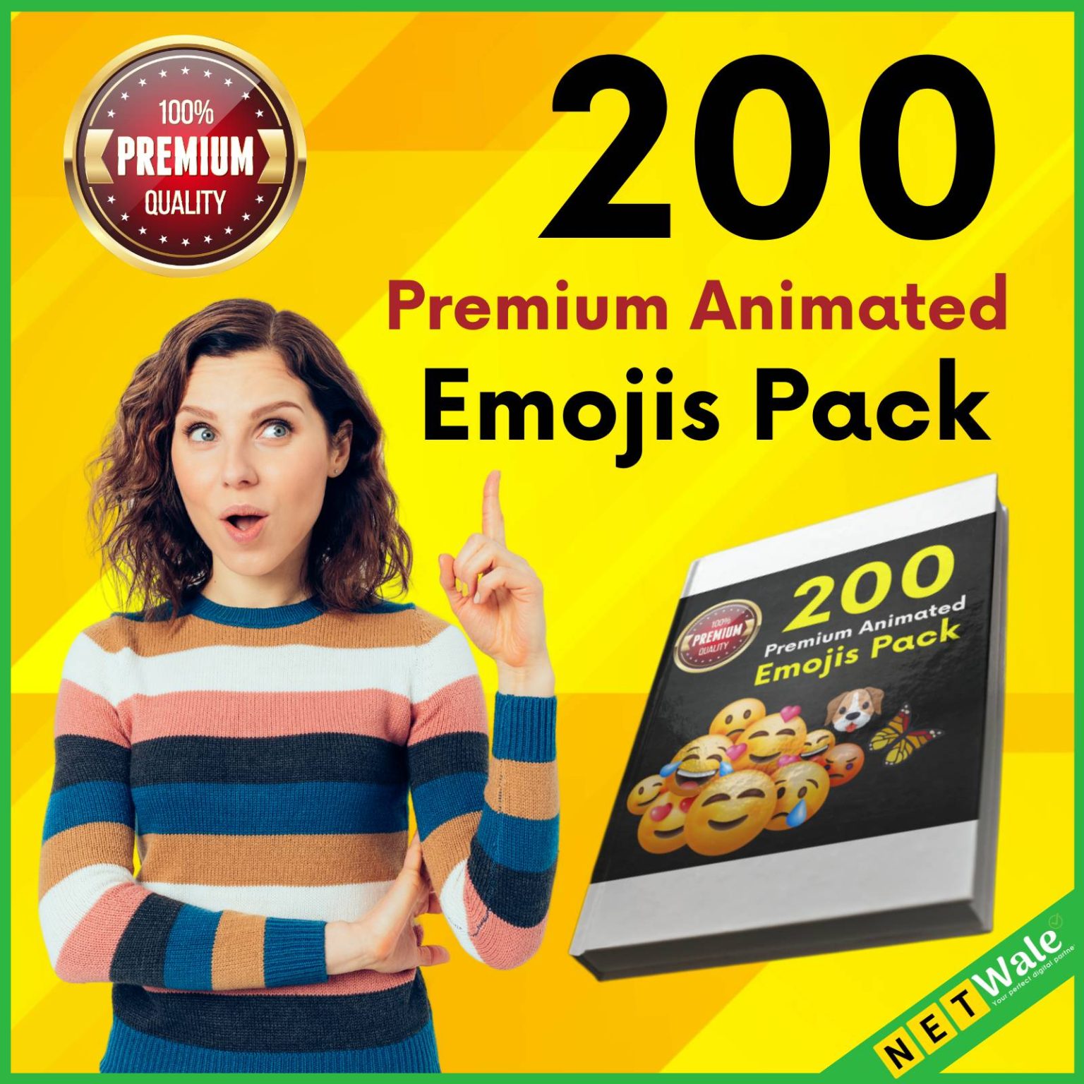 200 Premium Animated Emojis Pack - Netwale.com