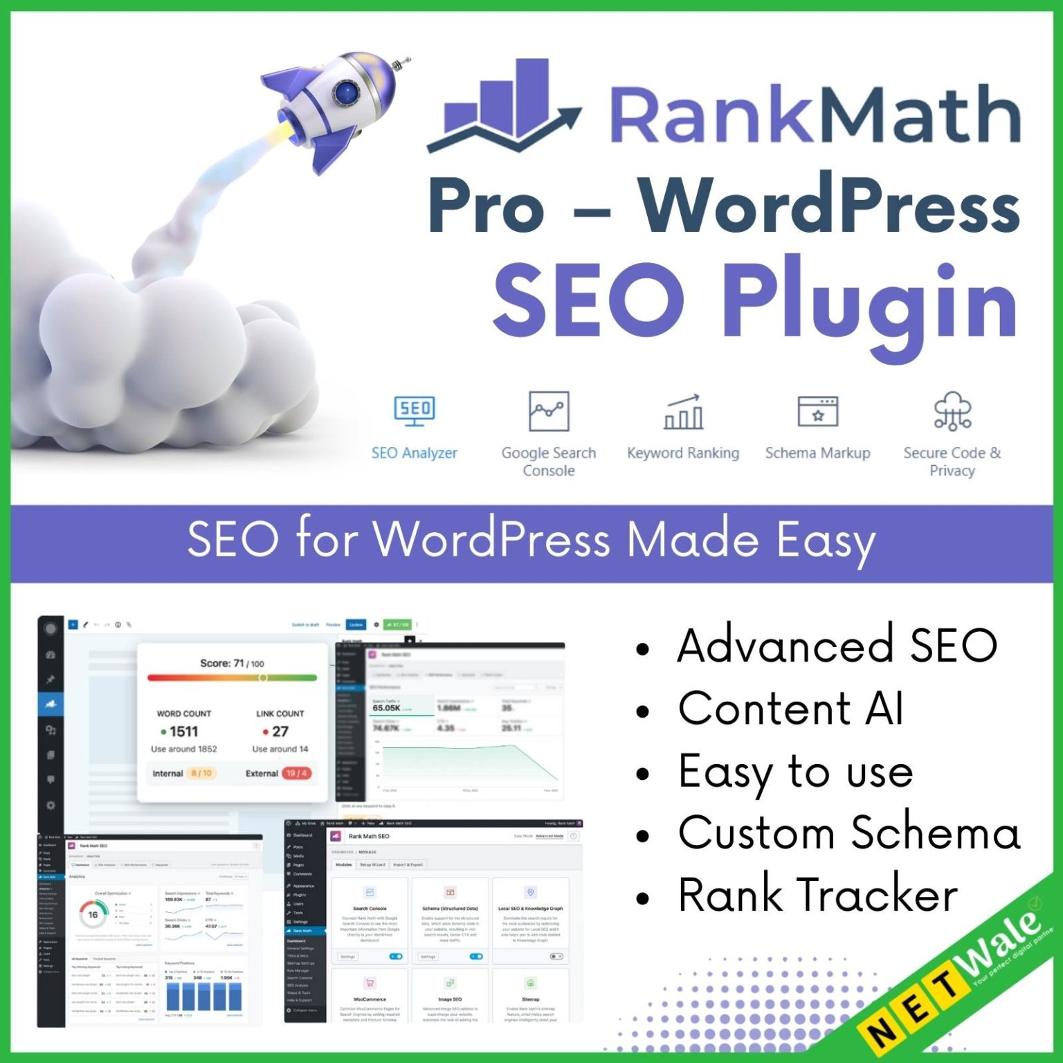 Rank Math Pro – WordPress SEO Plugin - Netwale.com
