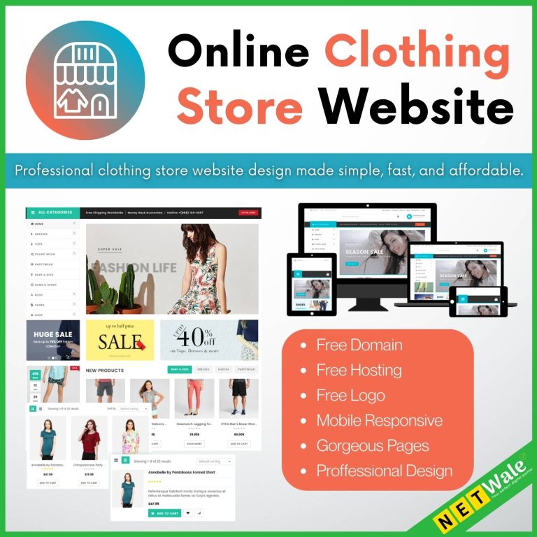 Online Clothing Store Website - Netwale.com