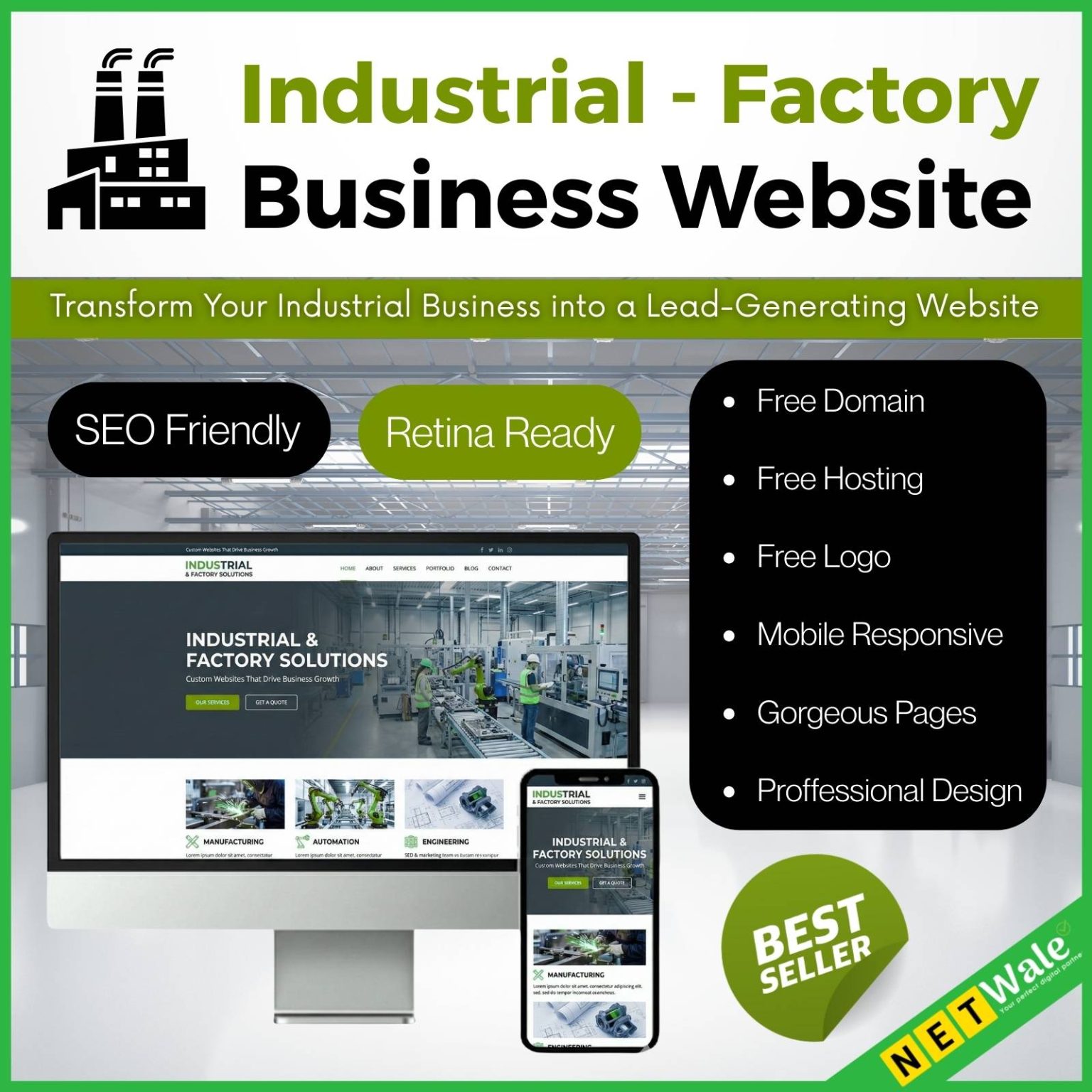 Industrial - Factory Business Website - Netwale.com