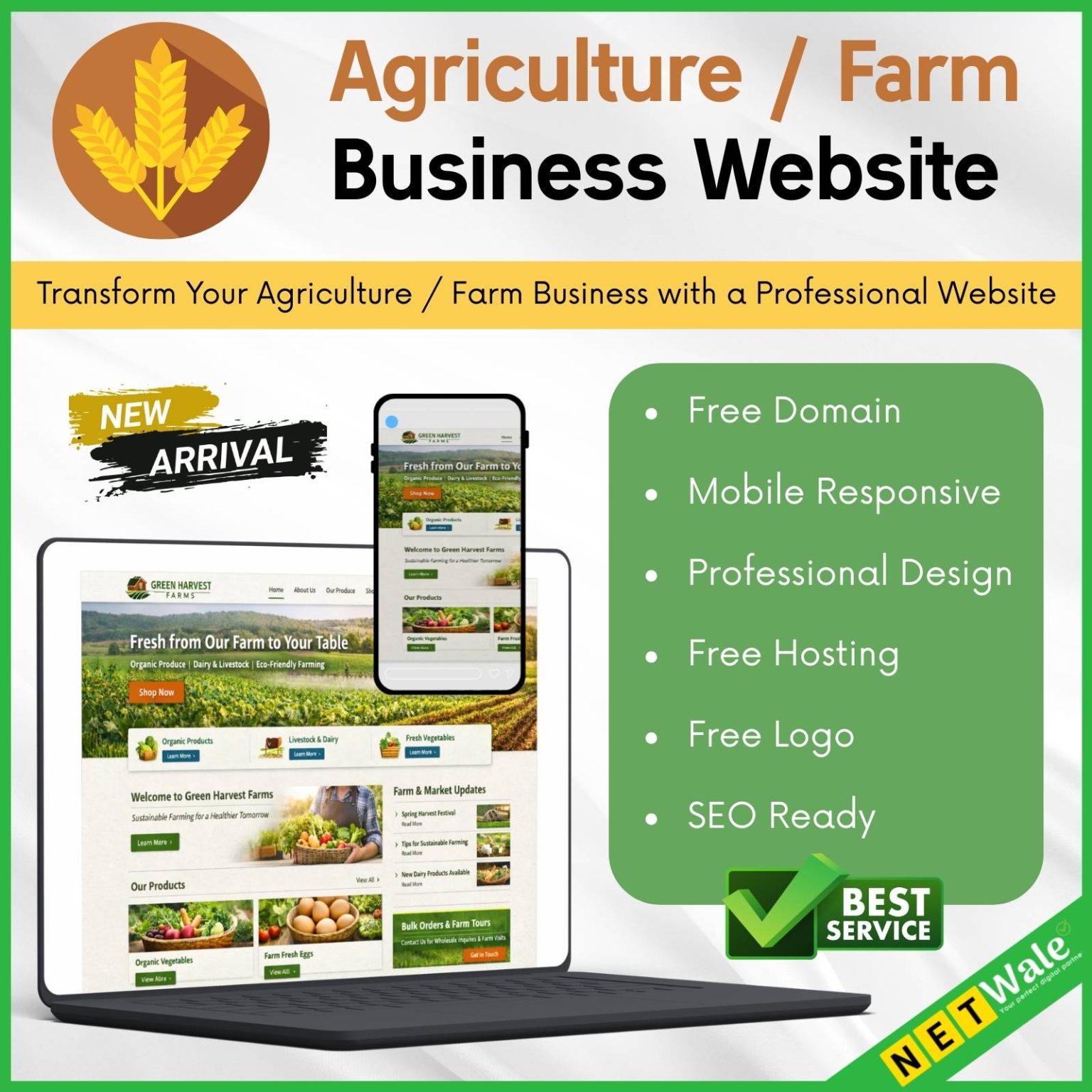 Agriculture or Farm Business Website - Netwale.com